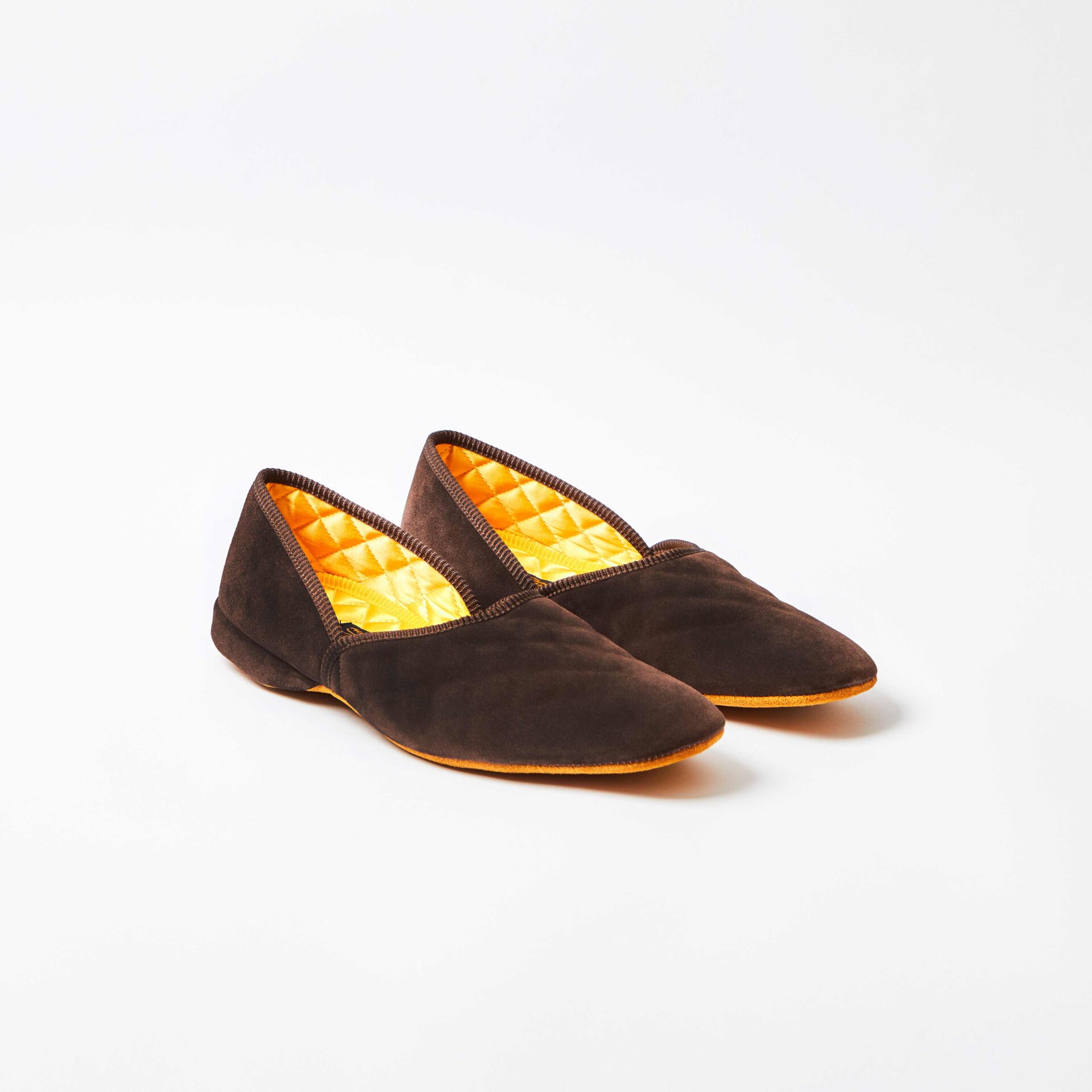 Chocolate Suede Grecian Slippers | Bowhill and Elliott