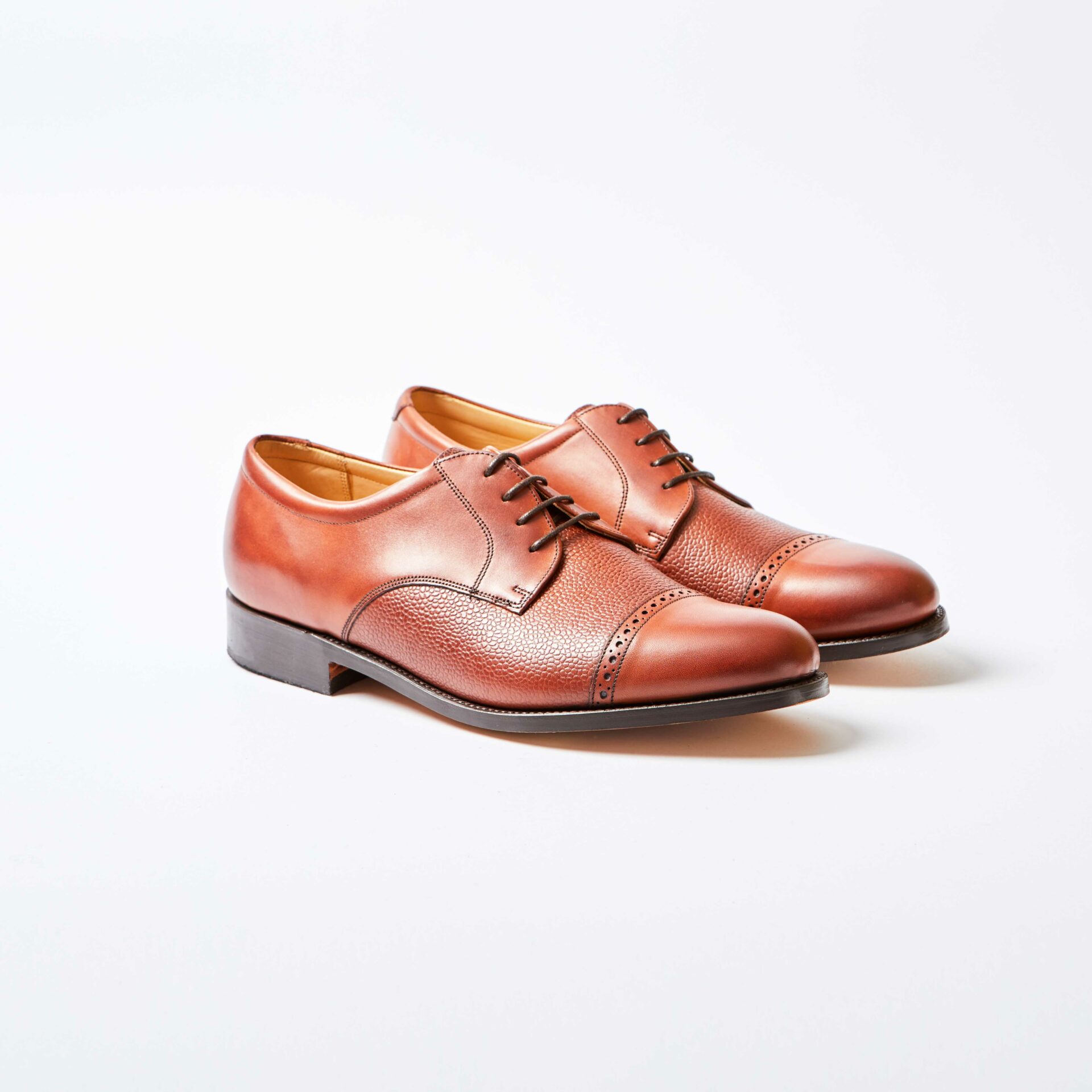 Staines Rosewood Deerskin / Calf Leather Derby | Bowhill and Elliott