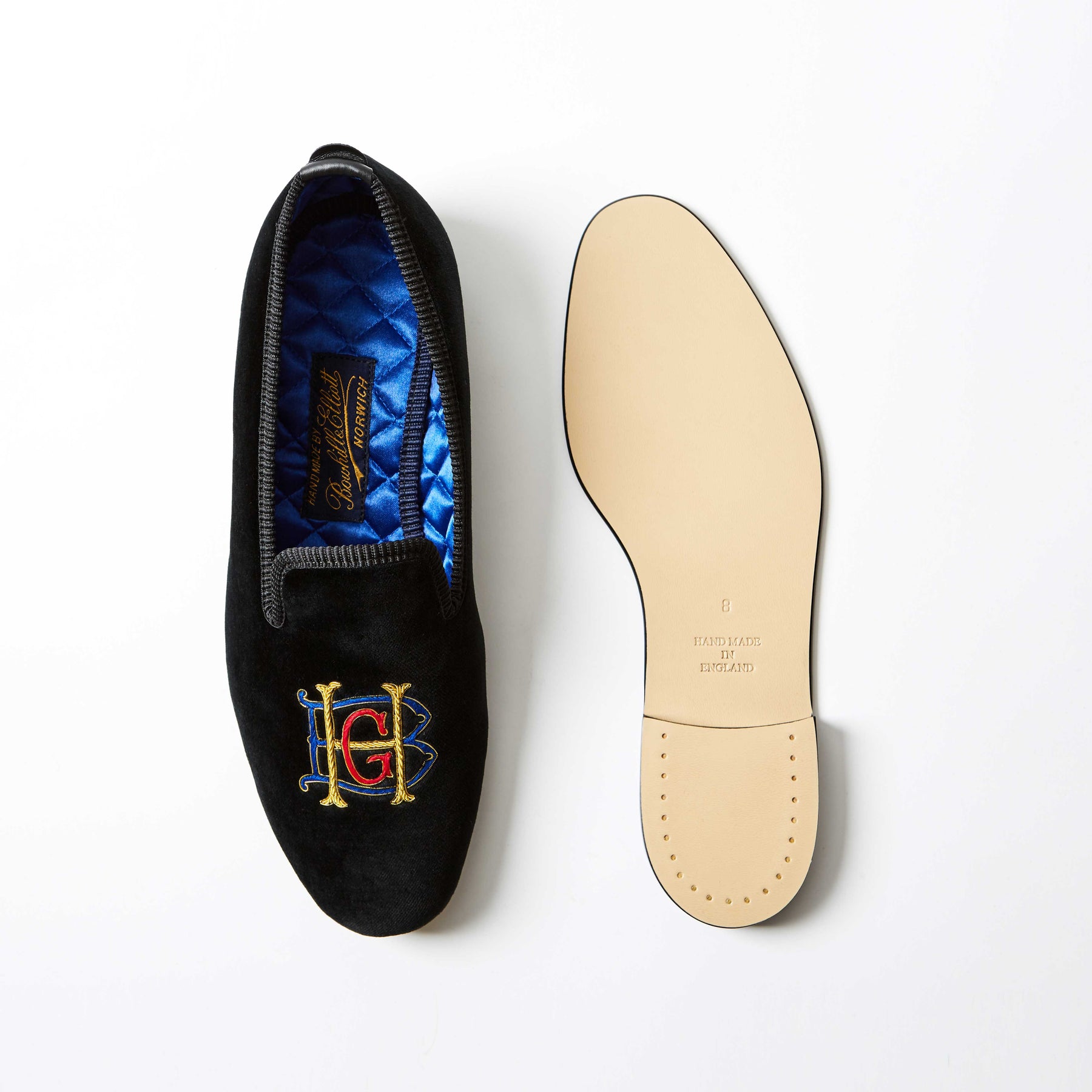 Men's Monogrammed Embroidered Slippers | Bowhill and Elliott