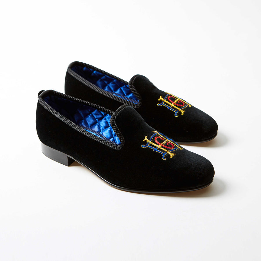 Men's Monogrammed Embroidered Slippers | Bowhill and Elliott